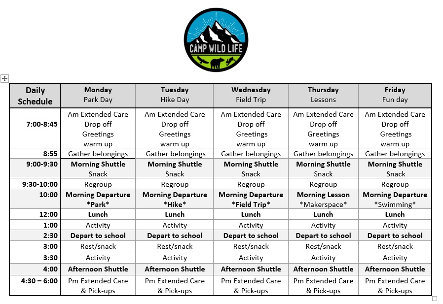 Calendars – Camp Wild Life